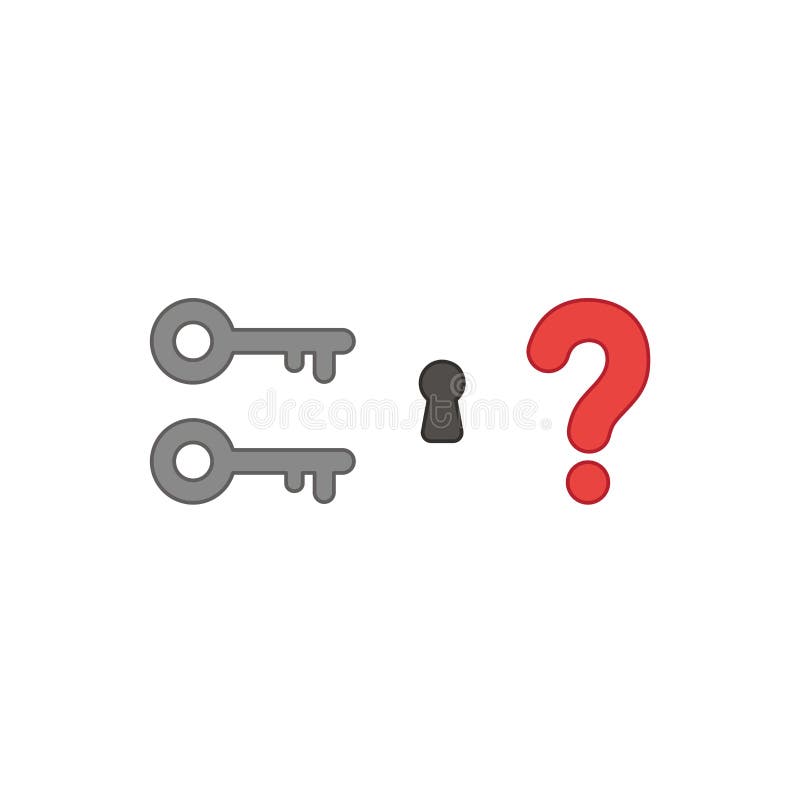 Flat Design Style Vector Concept of Two Key Icons with Keyhole and ...
