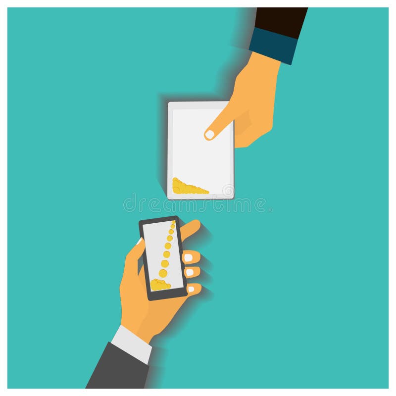 Smartphone with Processing of Mobile Payments from Credit Card. Stock ...