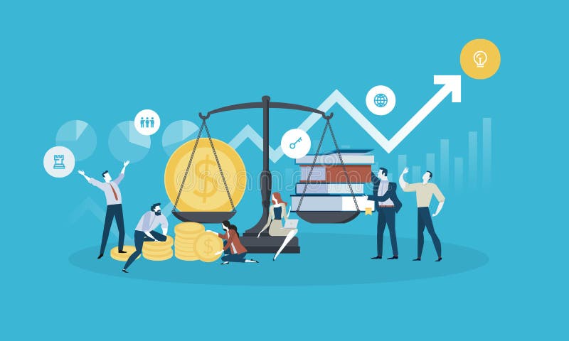 Flat Design Style Web Banner for Power of Knowledge, Convert the Idea ...