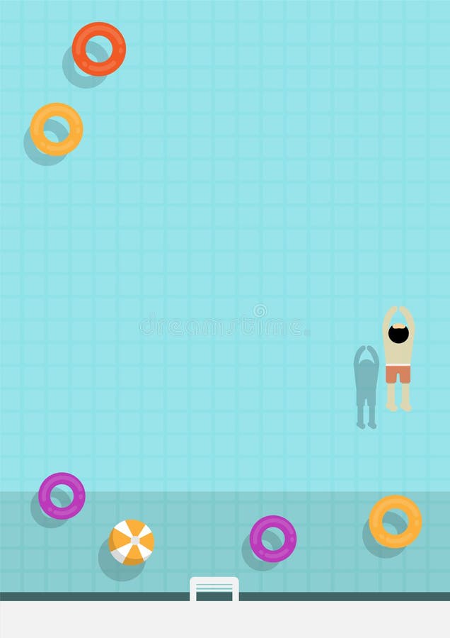 Flat Design Summer Pool Swimming Stock Illustration - Illustration of ...