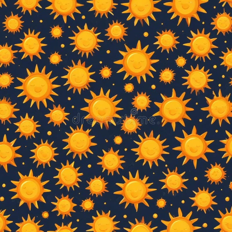 Flat Design Sun Pattern stock illustration. Illustration of vibrancy ...