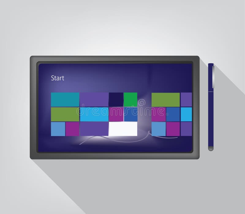 Flat Design Tablet Layout stock illustration. Illustration of operating ...