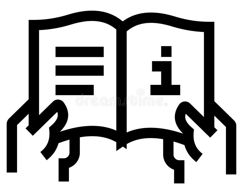 Flat Design Template Combination of Guidebook and Hand. Monoline ...