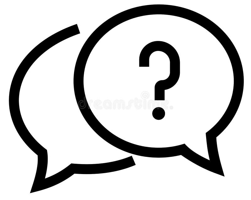Flat Design Template Icon Pair Question Mark Comment. Monoline Drawing ...