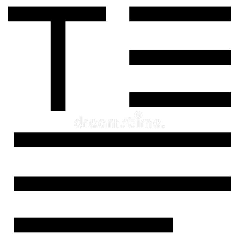 Flat Design Template Text Icon. Monoline Drawing Style. Black and White ...