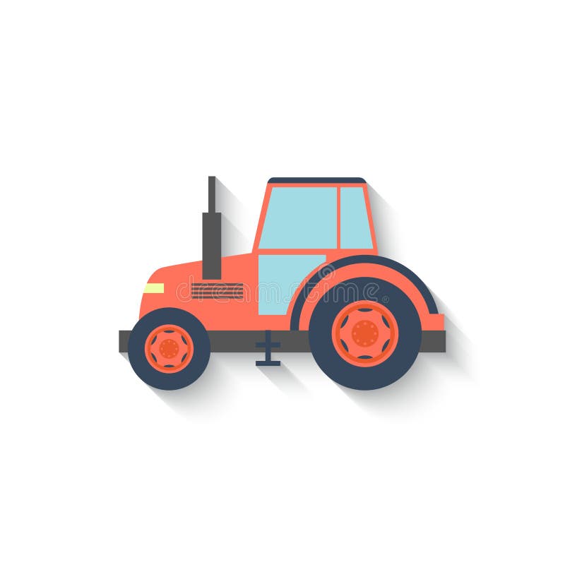 Tractor Stylized Vector Symbol Stock Vector - Illustration of machine ...