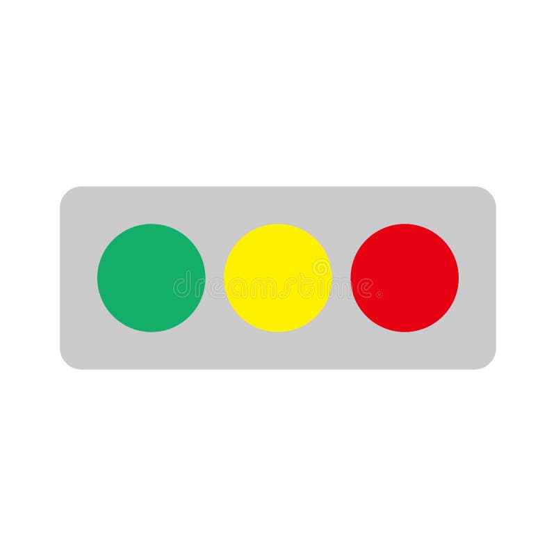 Flat Design Traffic Light Icon. Vector. Stock Vector - Illustration of ...