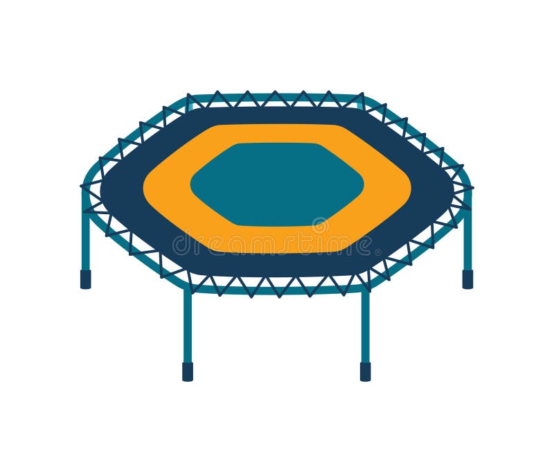 Flat Design Trampoline Isolated on White Background. Simple Geometric ...