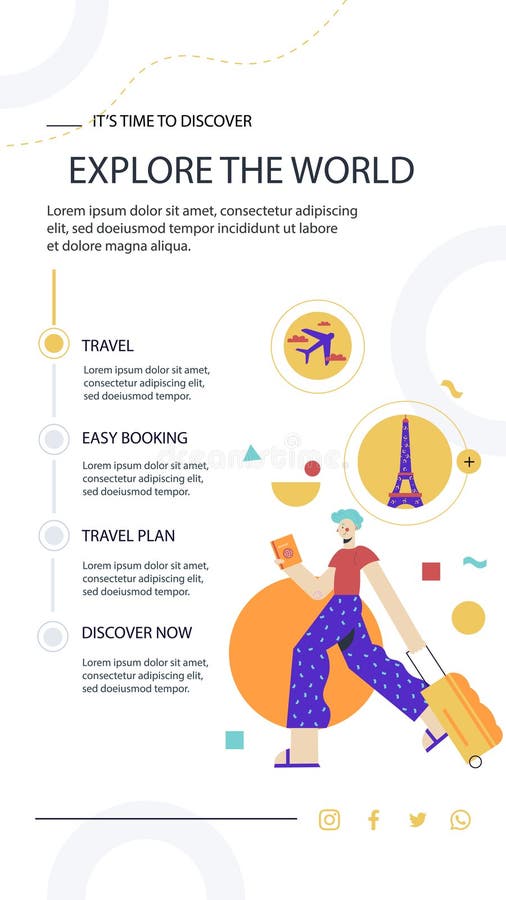 Flat Design Travel Agency Post Stories Vector Illustration Stock Vector ...