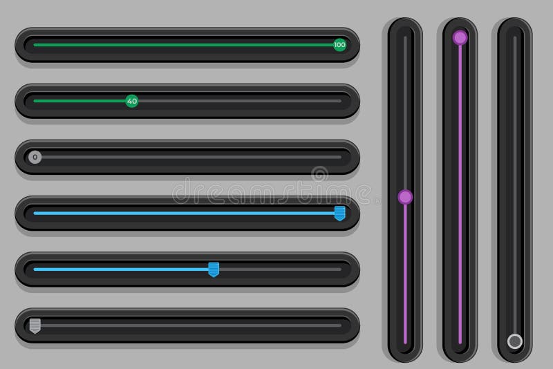 Flat Design Ui Sliders Set Vector Illustration. Stock Vector ...