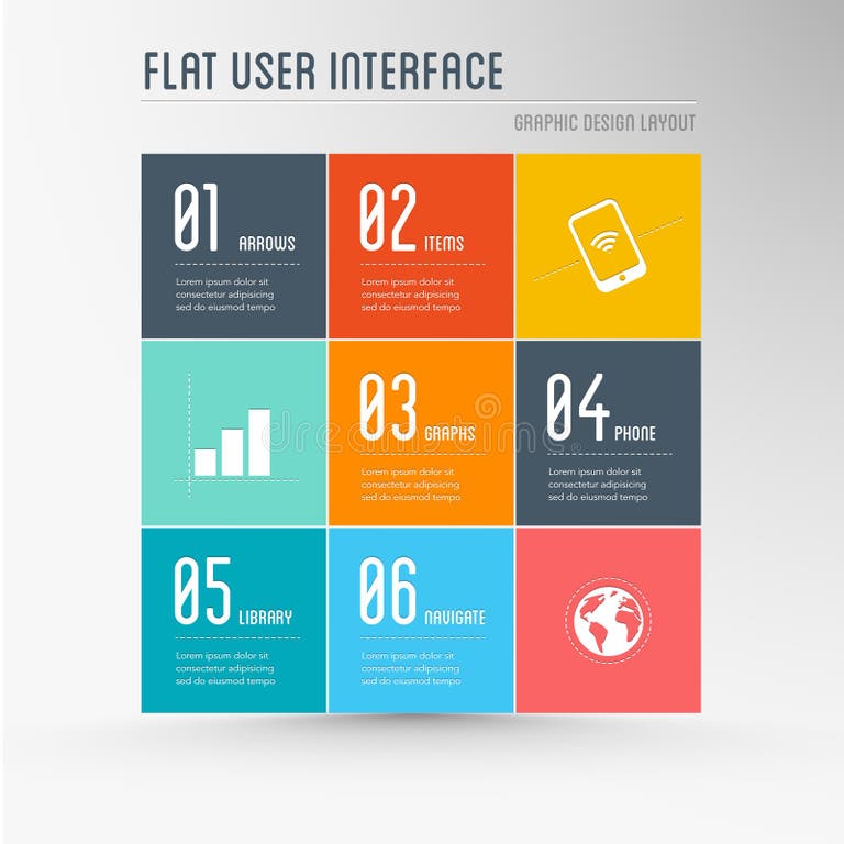 Flat design user inteface stock illustration. Illustration of ...