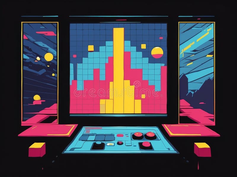 Crisp Digital Arcade Aesthetic Ai Stock Illustrations – 31 Crisp ...
