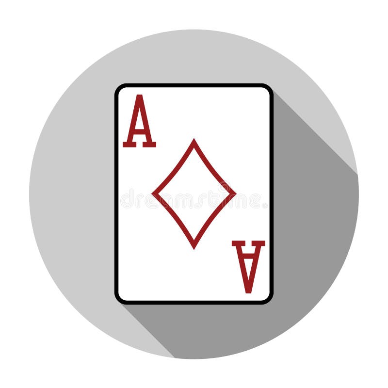 Flat Design Vector Ace of Diamonds Icon Stock Vector - Illustration of ...