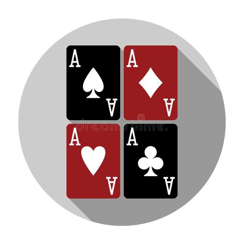 Flat Design Vector Ace Playing Cards Icon Stock Vector - Illustration ...
