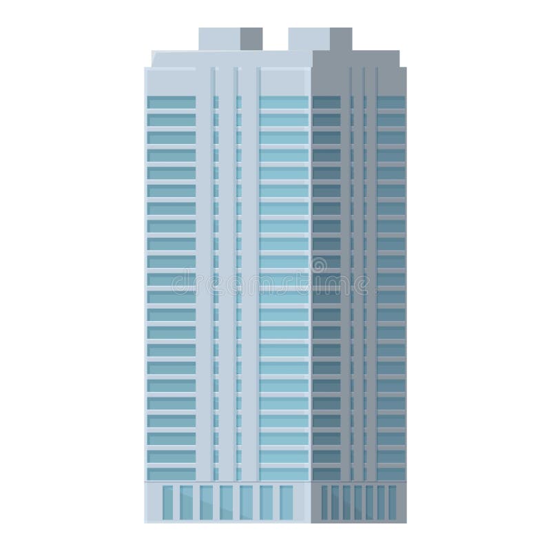 Flat Design Vector of a Contemporary Glass Skyscraper for Urban ...
