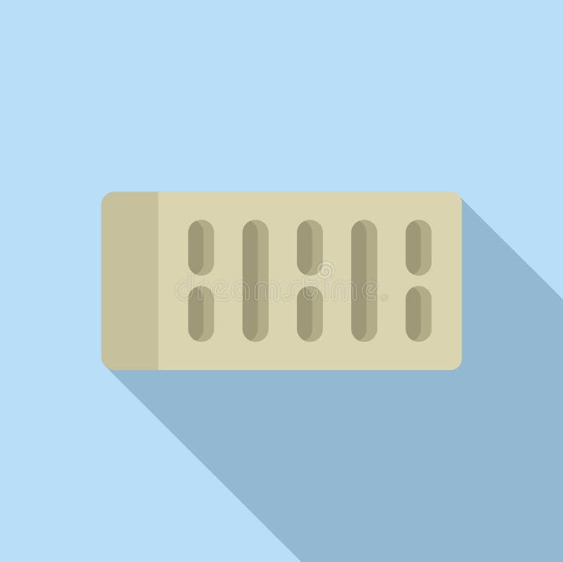 Vector Illustration of a Beige Pill Blister Pack Stock Vector ...