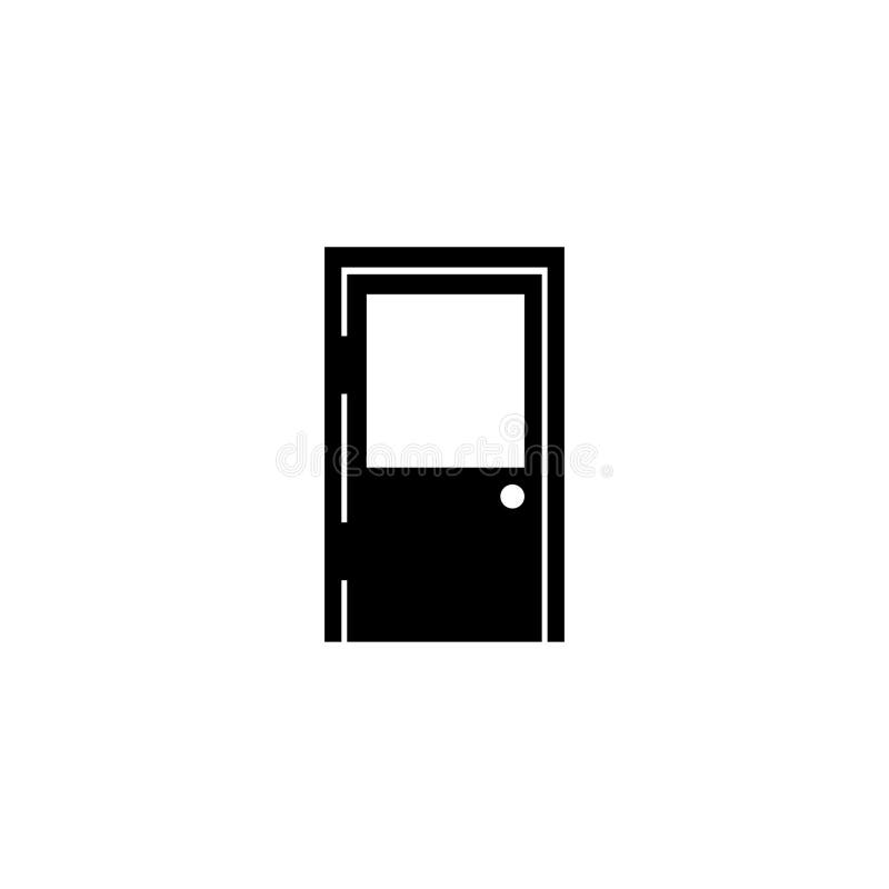 Flat Design Vector Icon Depicting a Modern Closed Door Stock Vector ...
