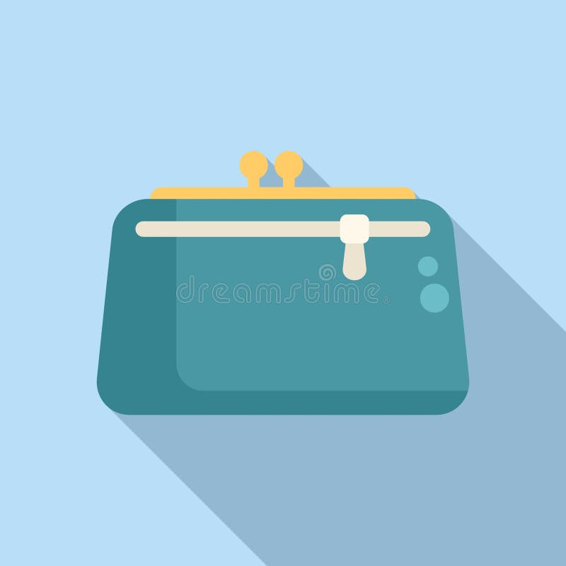 Flat Design Vector Illustration of a Blue Wallet Stock Vector ...