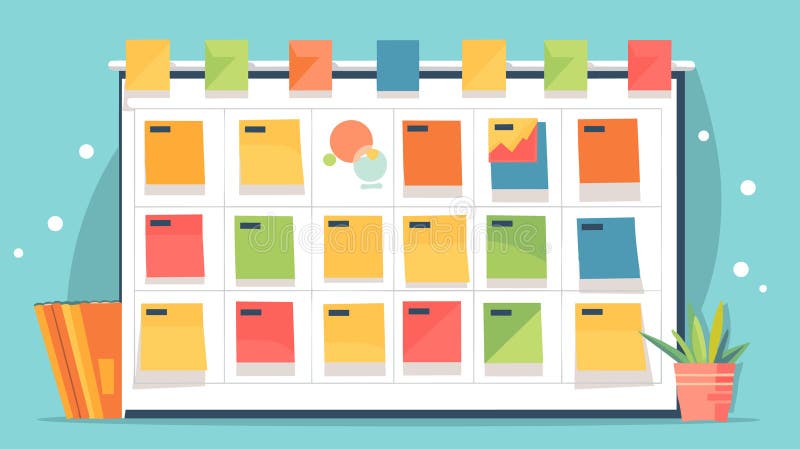 Desktop Board with Stickers Flat Style Vector Stock Vector ...