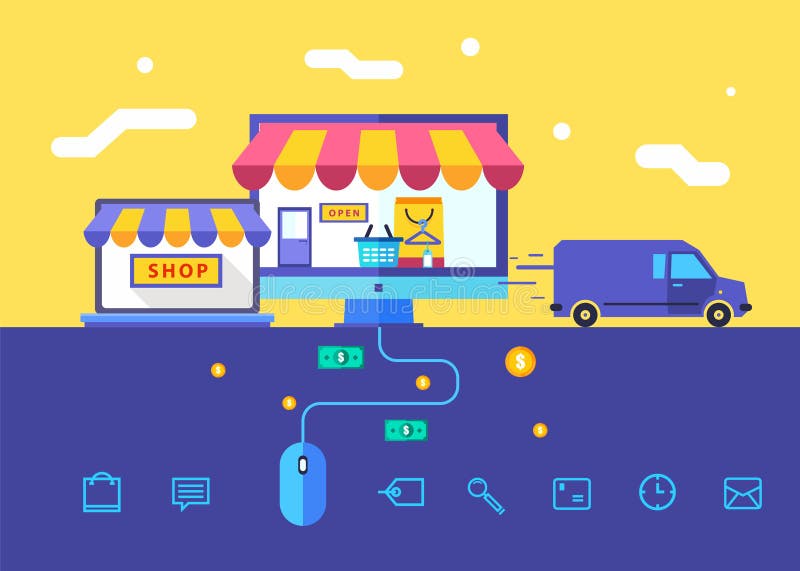 Flat Design Vector Illustration Concept of Online Stock Vector ...