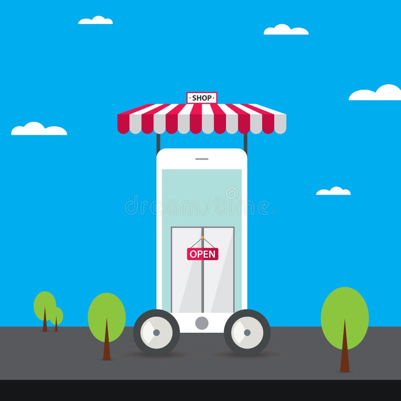 Flat Design Vector Illustration Concept of Online Shop Stock Vector ...