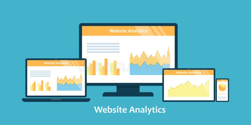 Flat Design Vector Illustration Concept of Website Analytics Stock ...