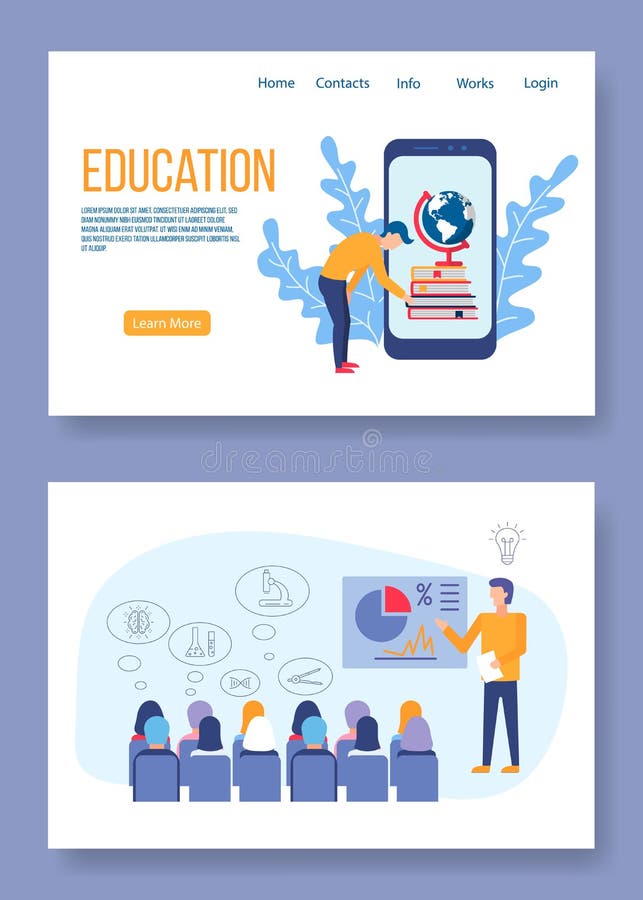 Flat Design Vector Illustration Concepts of Education and Online ...