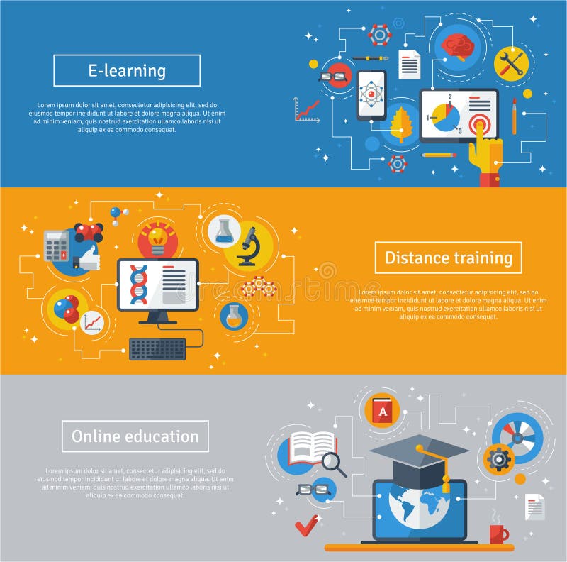 Flat Design Vector Illustration Concepts for Online Education Stock ...