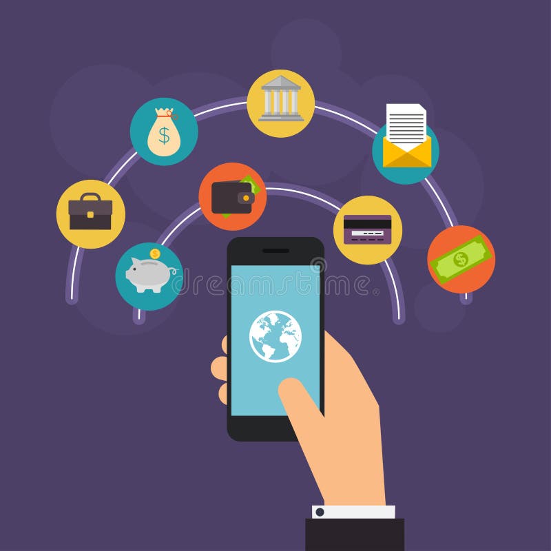 Flat Design Vector Illustration Concepts of Online Payment Method Stock ...