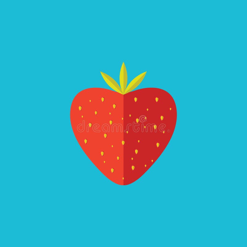 Strawberry Flat Icon. Vector Illustration Stock Illustration ...
