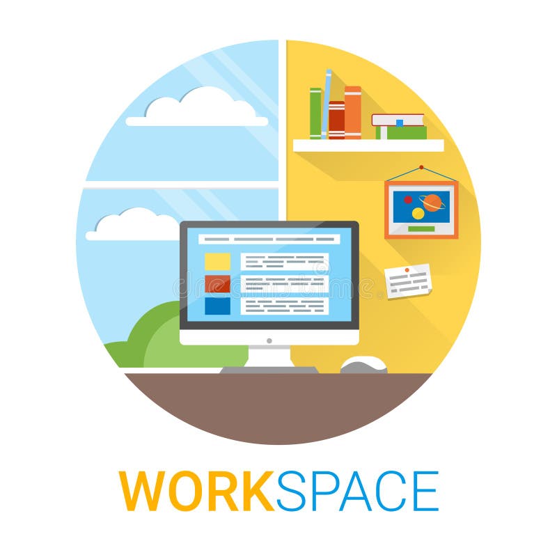 Flat Design Vector Illustration of Modern Office Interior. Creative ...