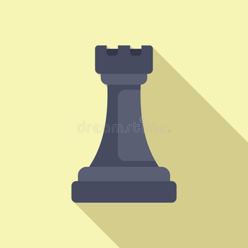 Flat Design Vector Illustration of a Rook Chess Piece Stock Vector ...
