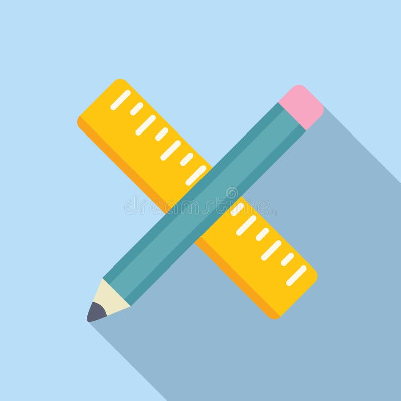 Ruler and Pencil Icon on Blue Background Stock Illustration ...