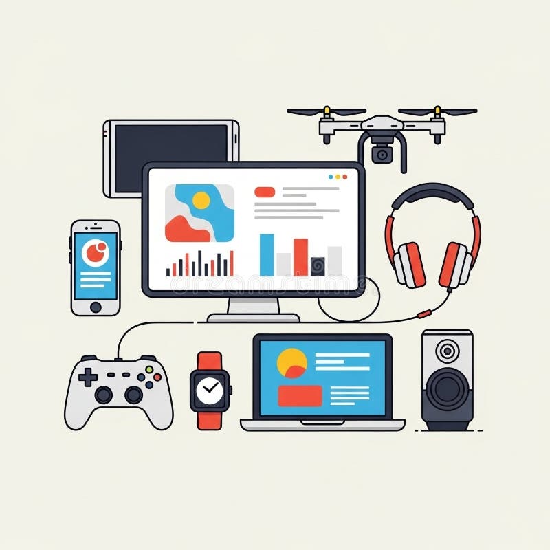 Vector Modern Electronic Devices Stock Illustrations – 18,765 Vector Modern Electronic Devices ...