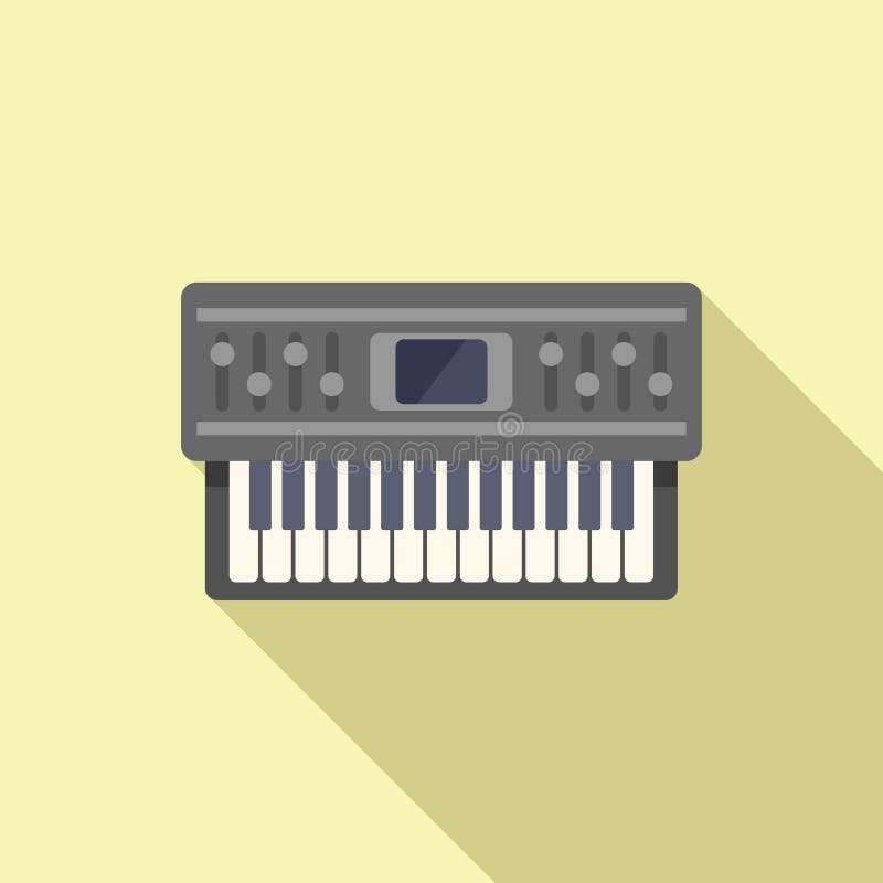 Flat Design Vector Illustration of Synthesizer Keyboard Stock ...