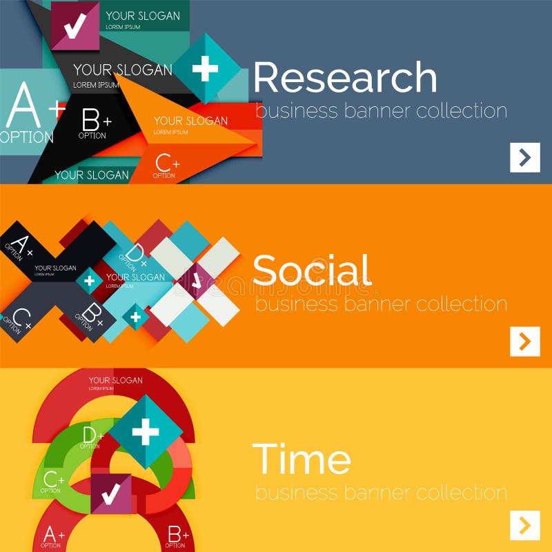 Flat Design Vector Infographic Banners with Stock Vector - Illustration ...
