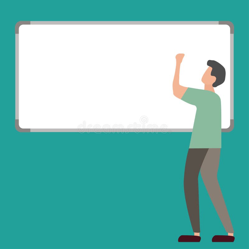 Flat Design Vector Man at the Board Stock Vector - Illustration of ...