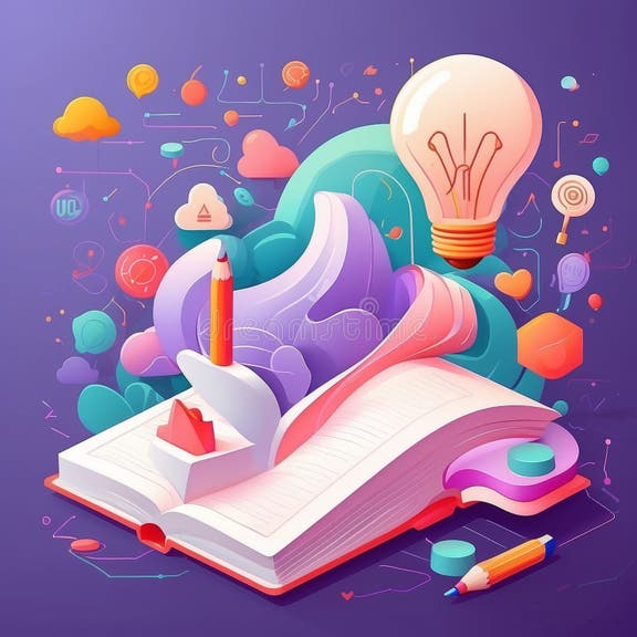 Flat-Design Vector of Open Book Morphing into Lightbulb with ...