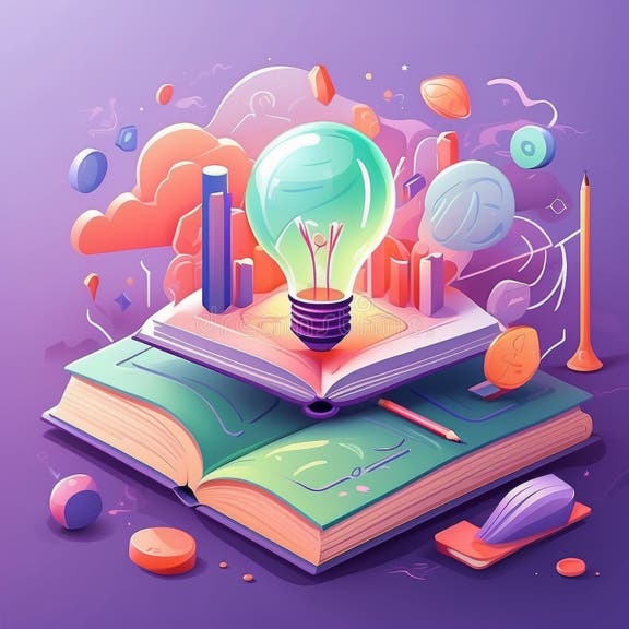 Flat-Design Vector of Open Book Morphing into Lightbulb with ...