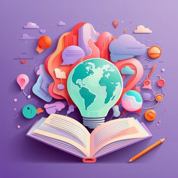 Flat-Design Vector of Open Book Morphing into Lightbulb with ...