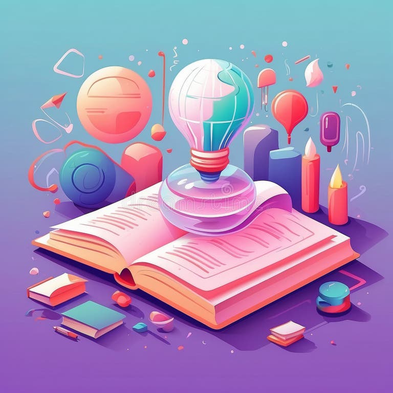 Flat-Design Vector of Open Book Morphing into Lightbulb with ...