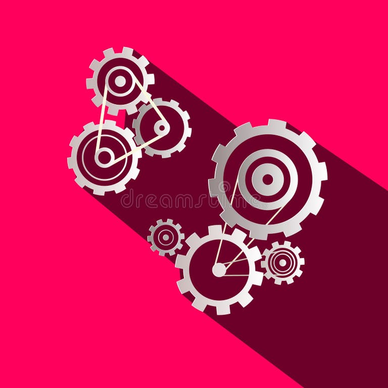 Flat Design Vector Paper Cogs - Gears Stock Illustration - Illustration ...