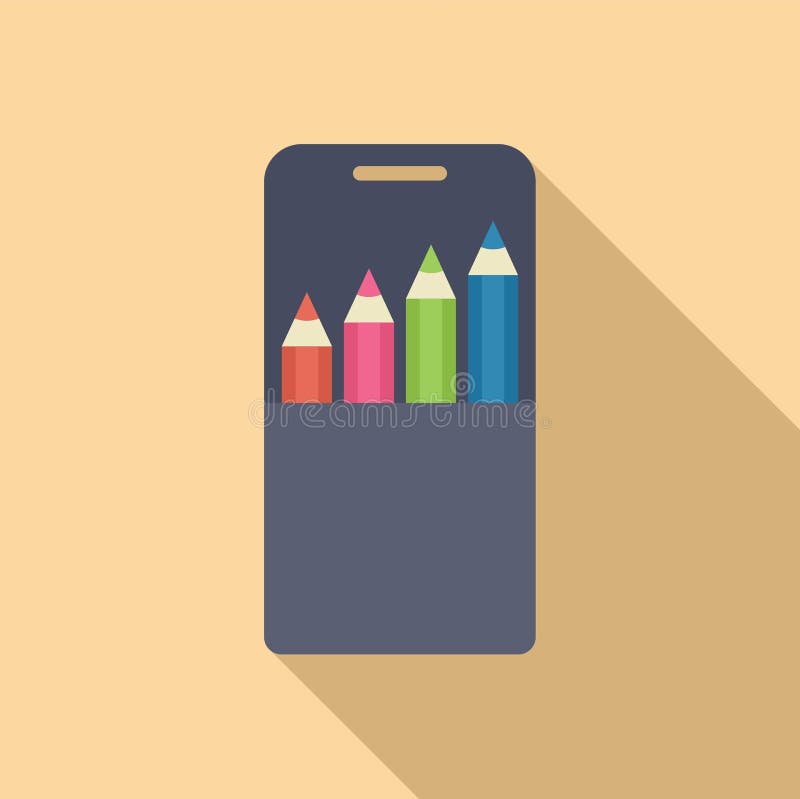 Colorful Pencils Flat Design Vector Illustration Stock Illustration ...