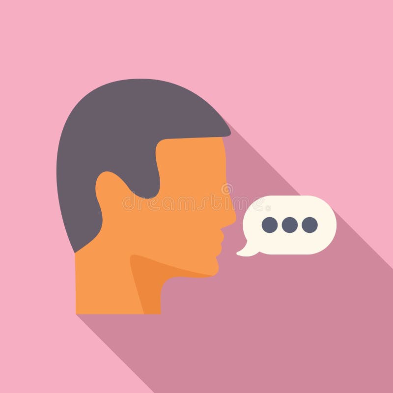 Human Profile with Speech Bubble Illustration Stock Illustration ...