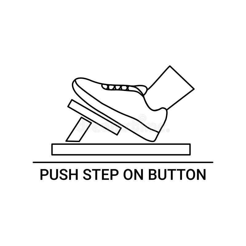 Man Stepping on Push Buttons Icon. Stock Vector - Illustration of flat ...