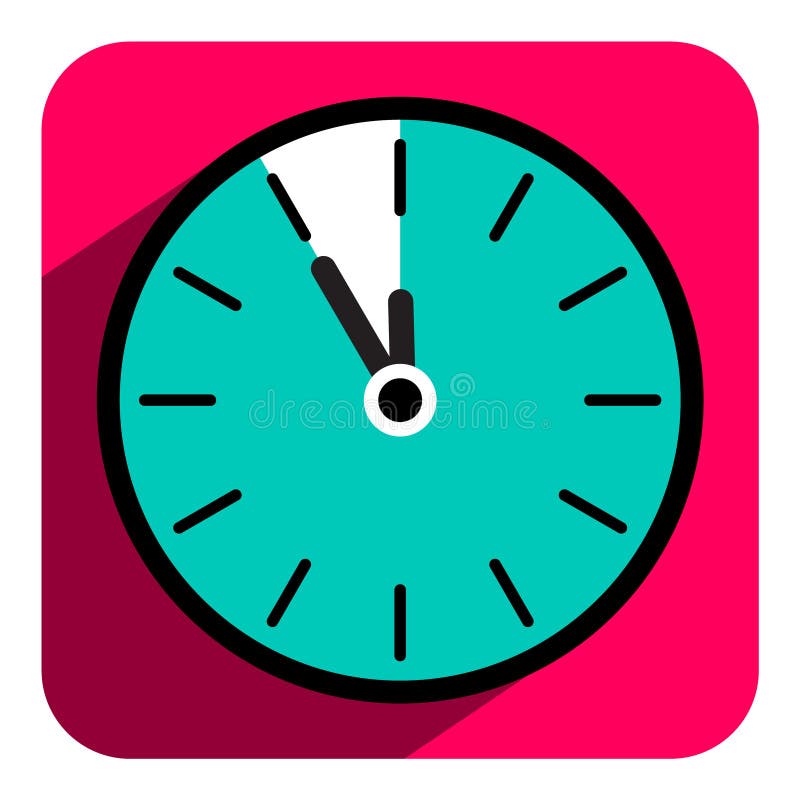 Flat Design Vector Retro Clock Icon Stock Vector - Illustration of ...