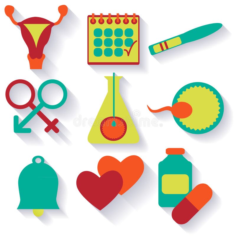Flat Design, Vector Set of Fertility Icons Stock Vector - Illustration ...