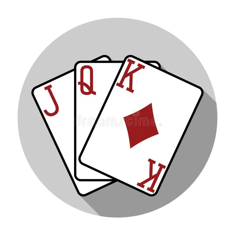 Flat Design Vector Three Diamonds Playing Cards Icon, Isolated Stock ...