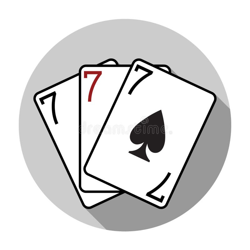 Three Sevens Playing Cards Vector Illustration Stock Vector ...