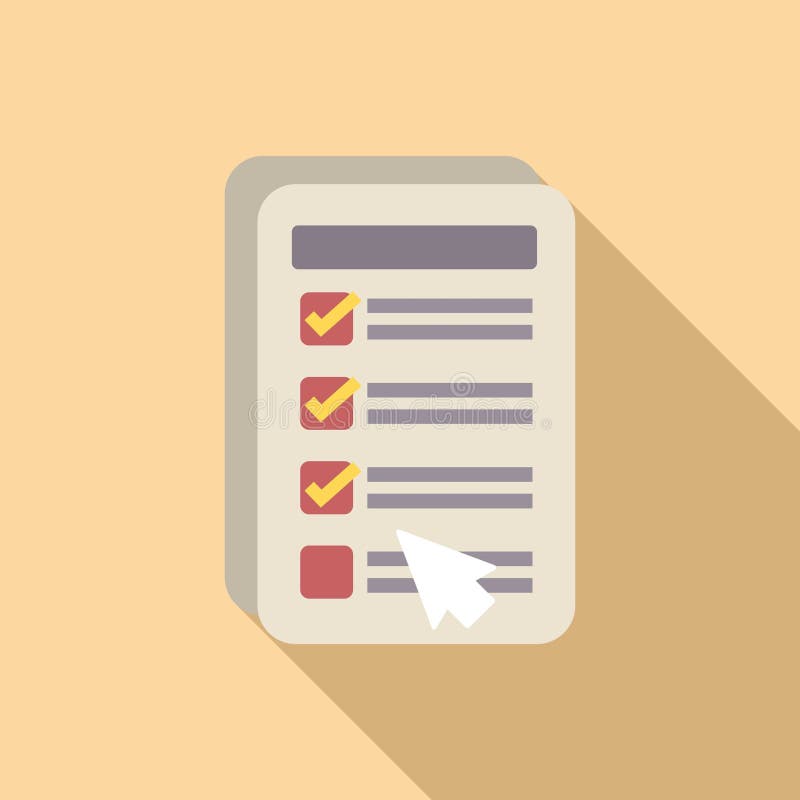 Online Checklist Illustration with Cursor Stock Vector - Illustration ...